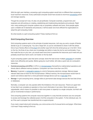 Grid computing dis | DOCX | Operating Systems | Computer Software and Applications