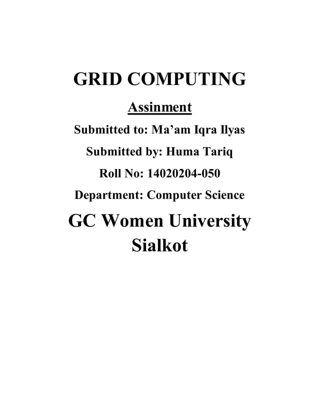 Grid computing assiment | PDF