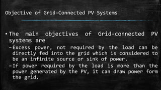 Grid Connected PV Systems | PPTX
