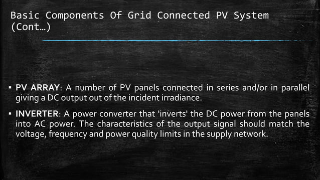 Grid Connected PV Systems | PPTX
