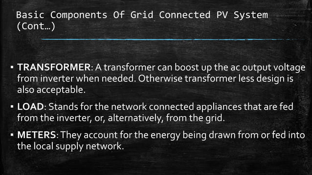Grid Connected PV Systems | PPTX