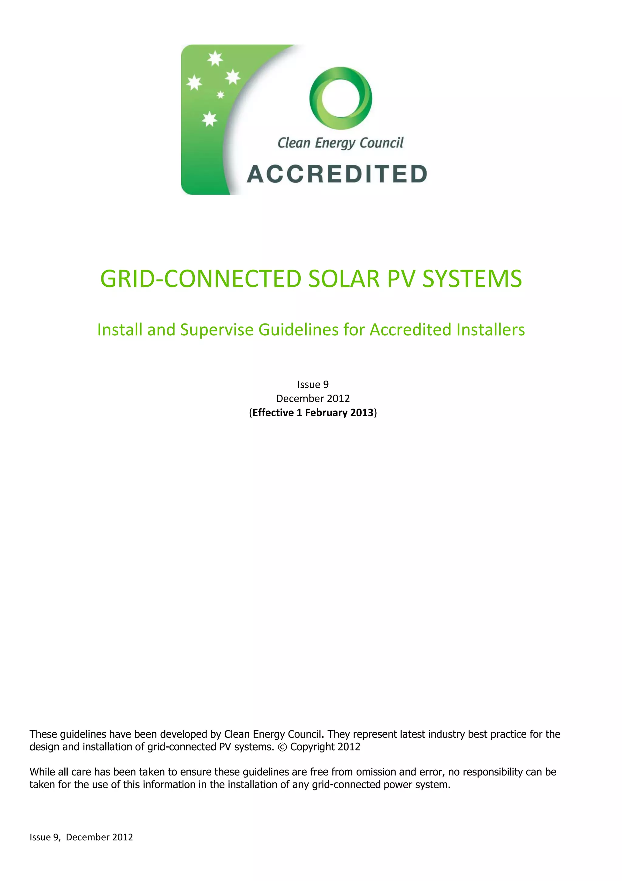 Grid+connect+pv+install+and+supervise+guidelines+cec+issue+9Grid ...