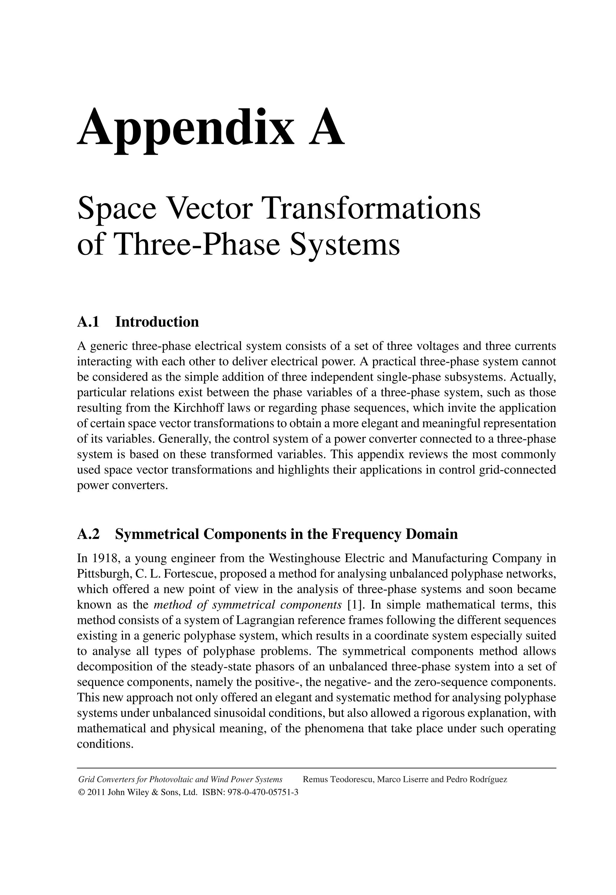 Grid Converters for Photovoltaic and Wind Power Systems - 2010 - Teodorescu - Appendix A Space ...