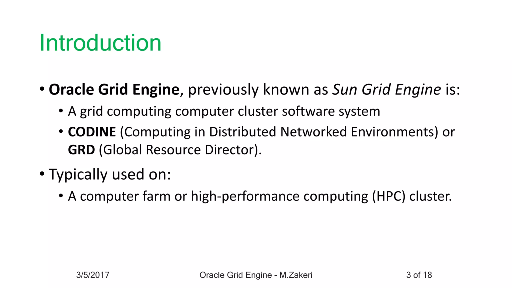 Introduction to Oracle Grid Engine | PPT