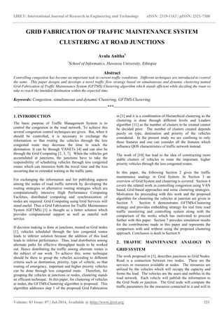 Grid fabrication of traffic maintenance system clustering at road ...