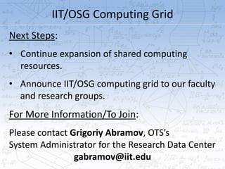 GridIIT Open Science Grid | PPTX