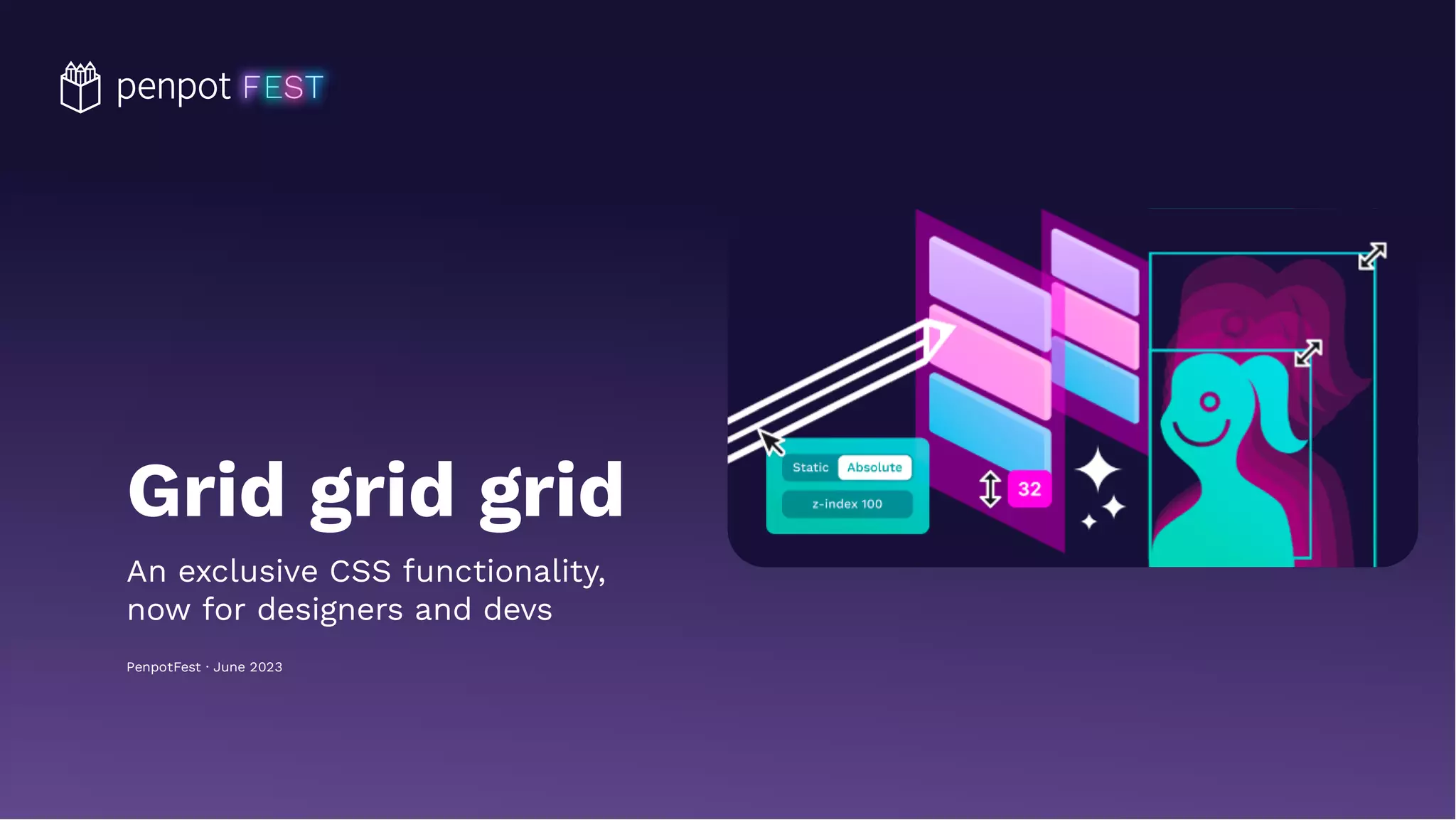 Penpot Grid Layout presentation announcement | PPT