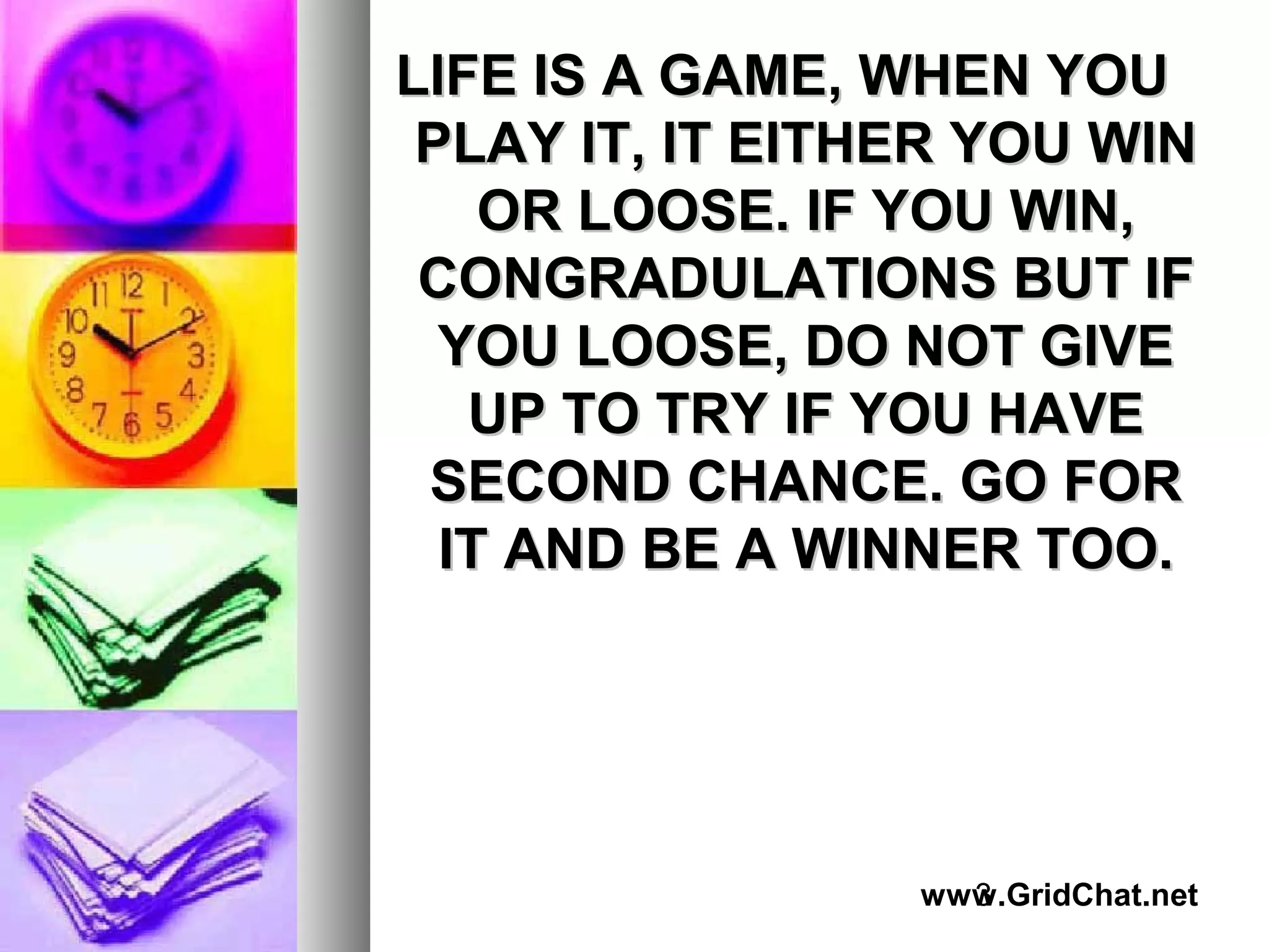 Grid motivations and advices chat | PPT