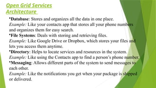 Grid Services includes OGSA,OGSI Architecture & Services | PPTX
