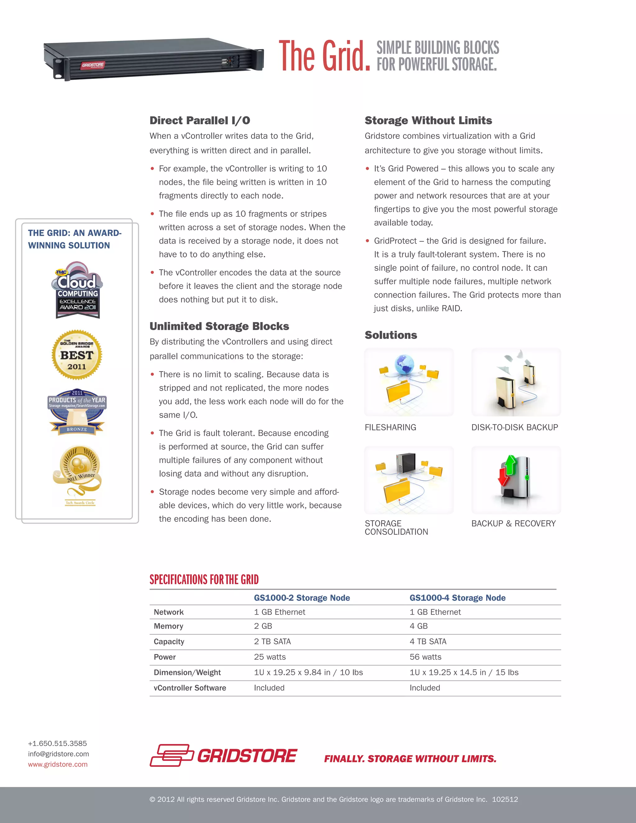 Gridstore datasheet-grid technology | PDF