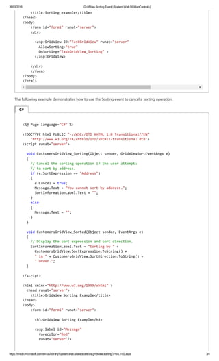 Grid view sorting-c-ode | PDF