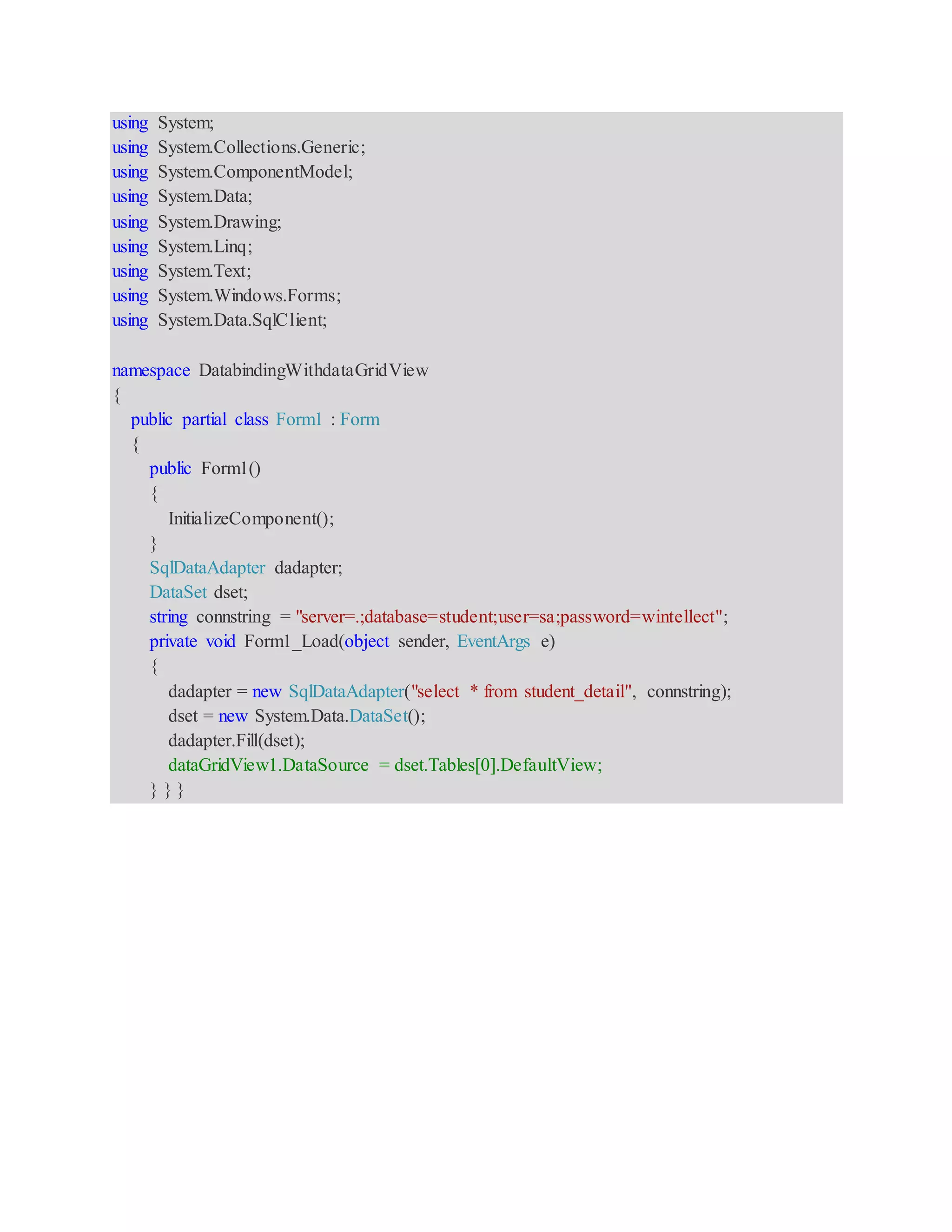 Grid view control | DOCX