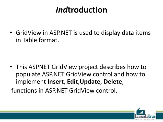 Grid view in asp.net
