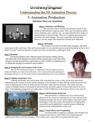 3D Animation Process and Workflow | PDF