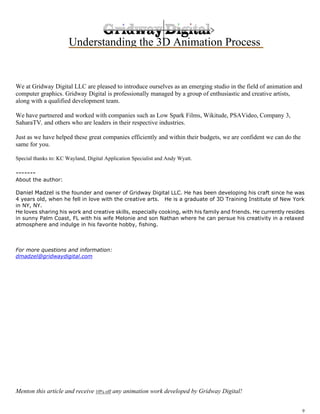 3D Animation Process and Workflow | PDF