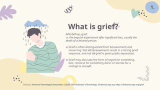 Presentation on Grief-Therapy and psychiatry | PPT