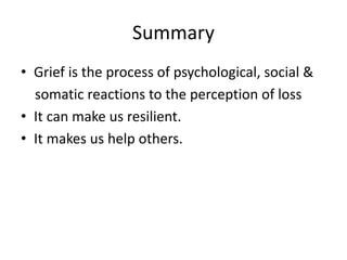 Grief and bereavement | PPTX