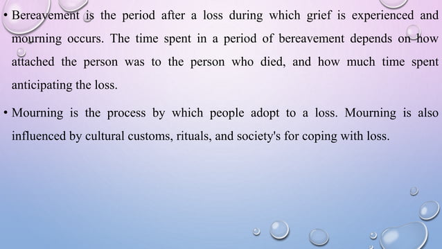 Grief and bereavement | PPTX
