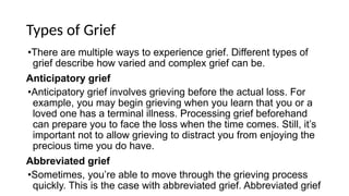 Lecture on grief and brevement and their phycological factors | DOCX