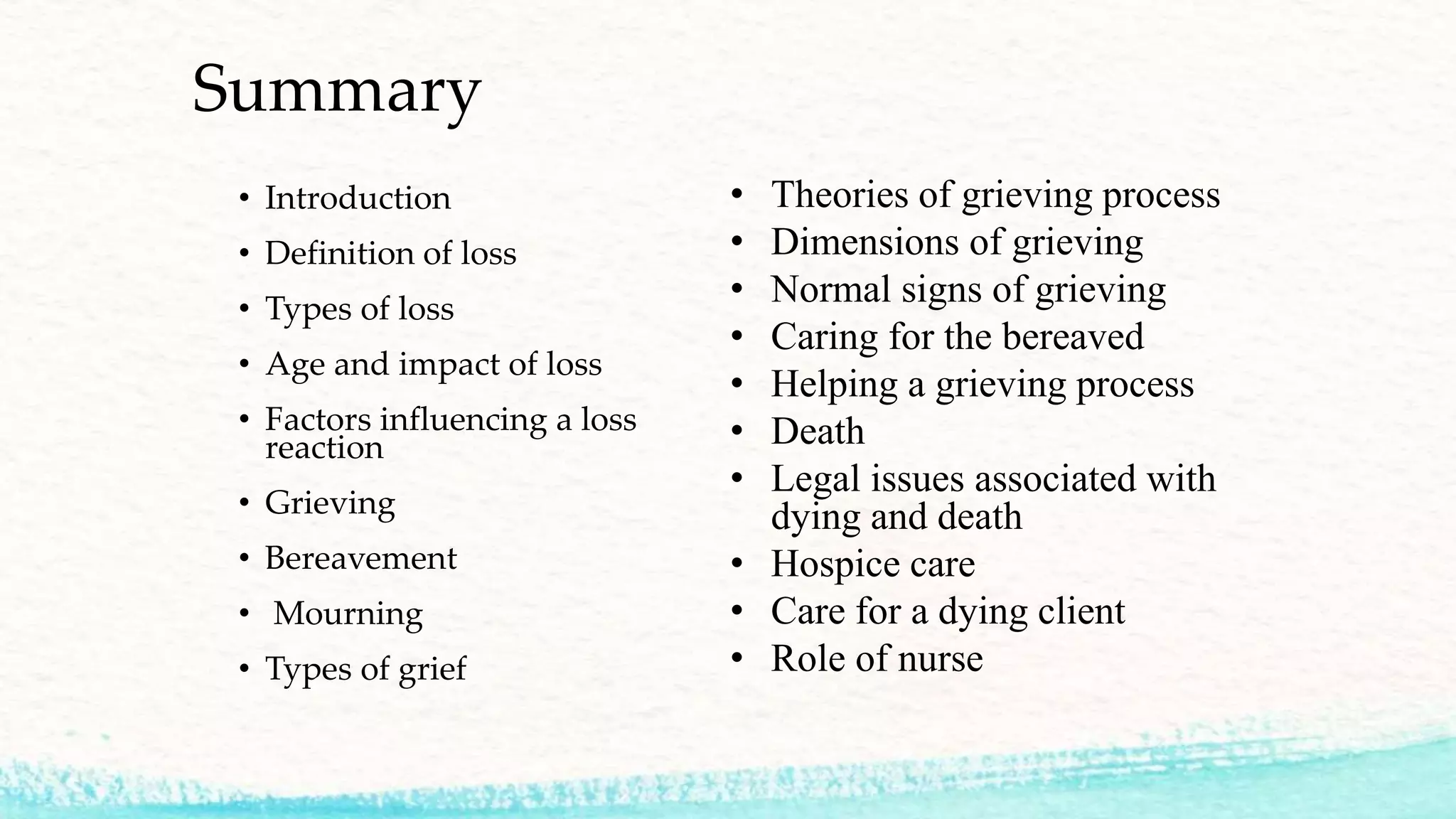 Grief and loss | PPTX