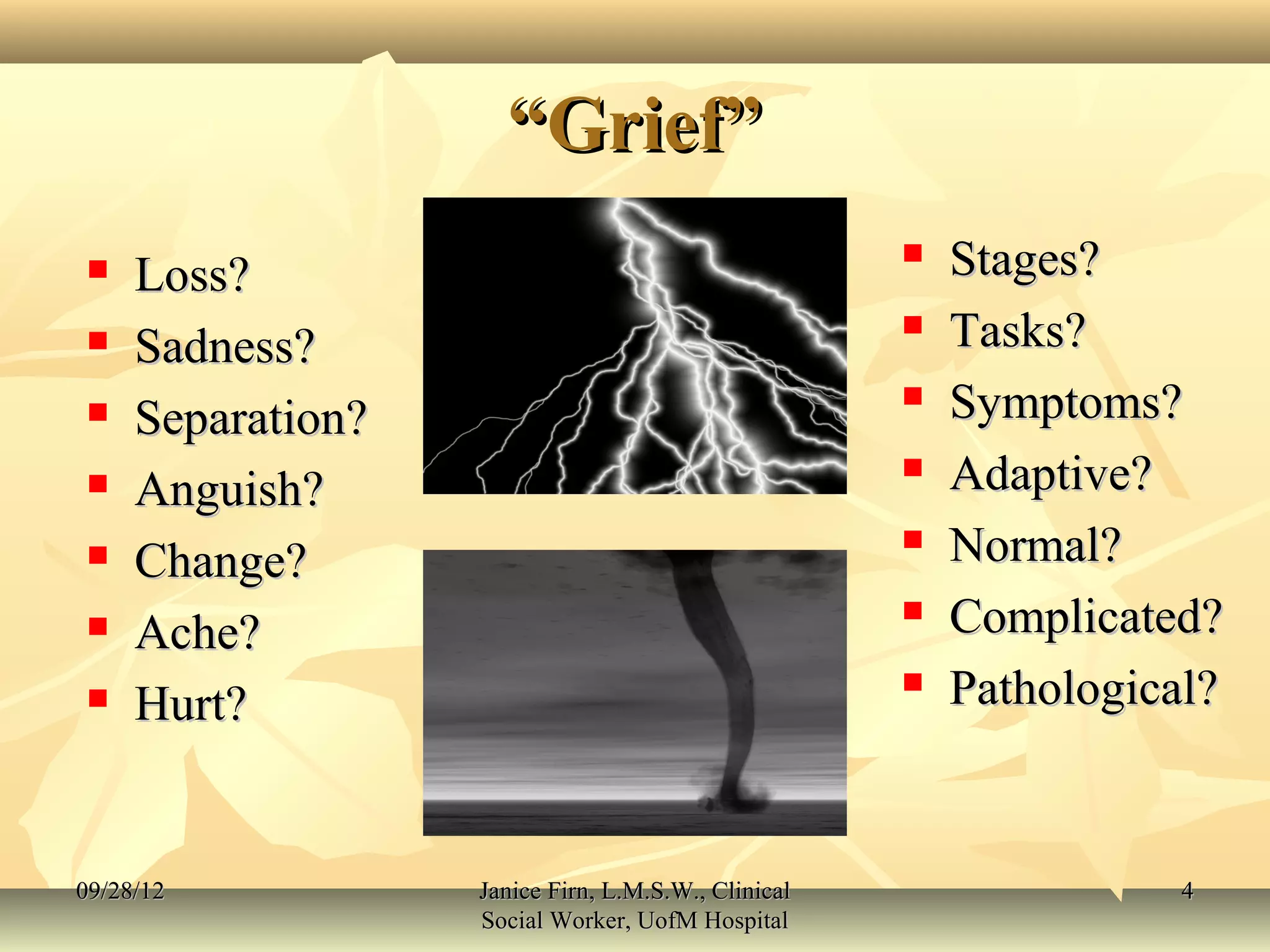 Grief and Loss in Addiction and Recovery - September 2012 | PPT