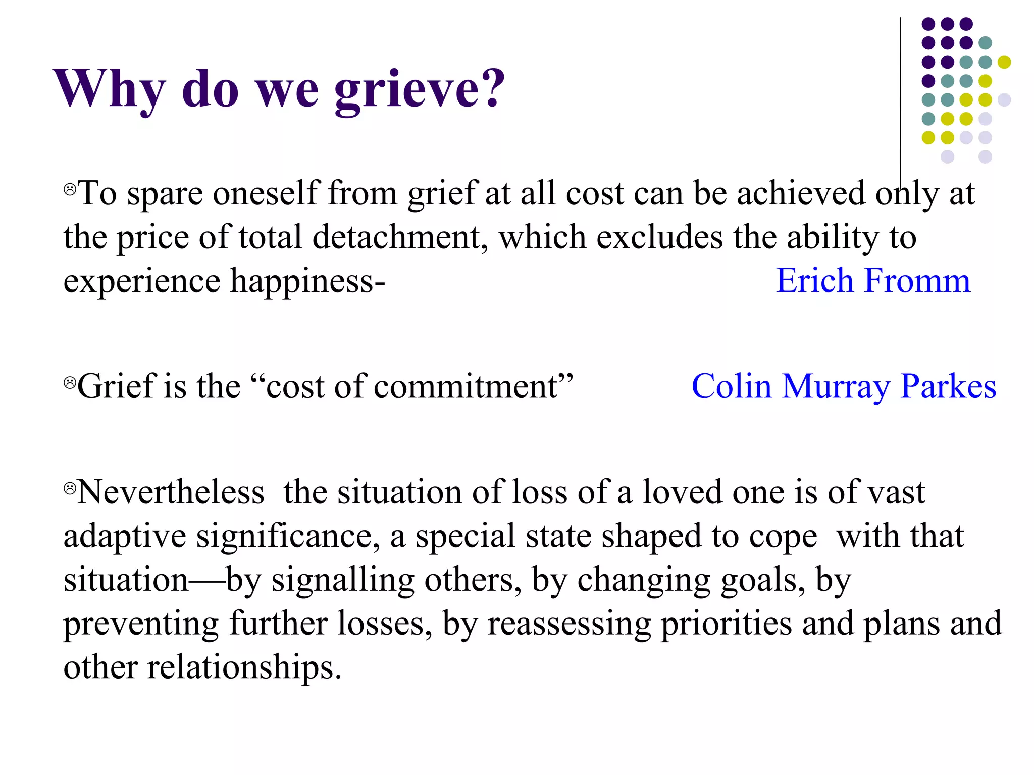 Recent advances in grief research | PPT