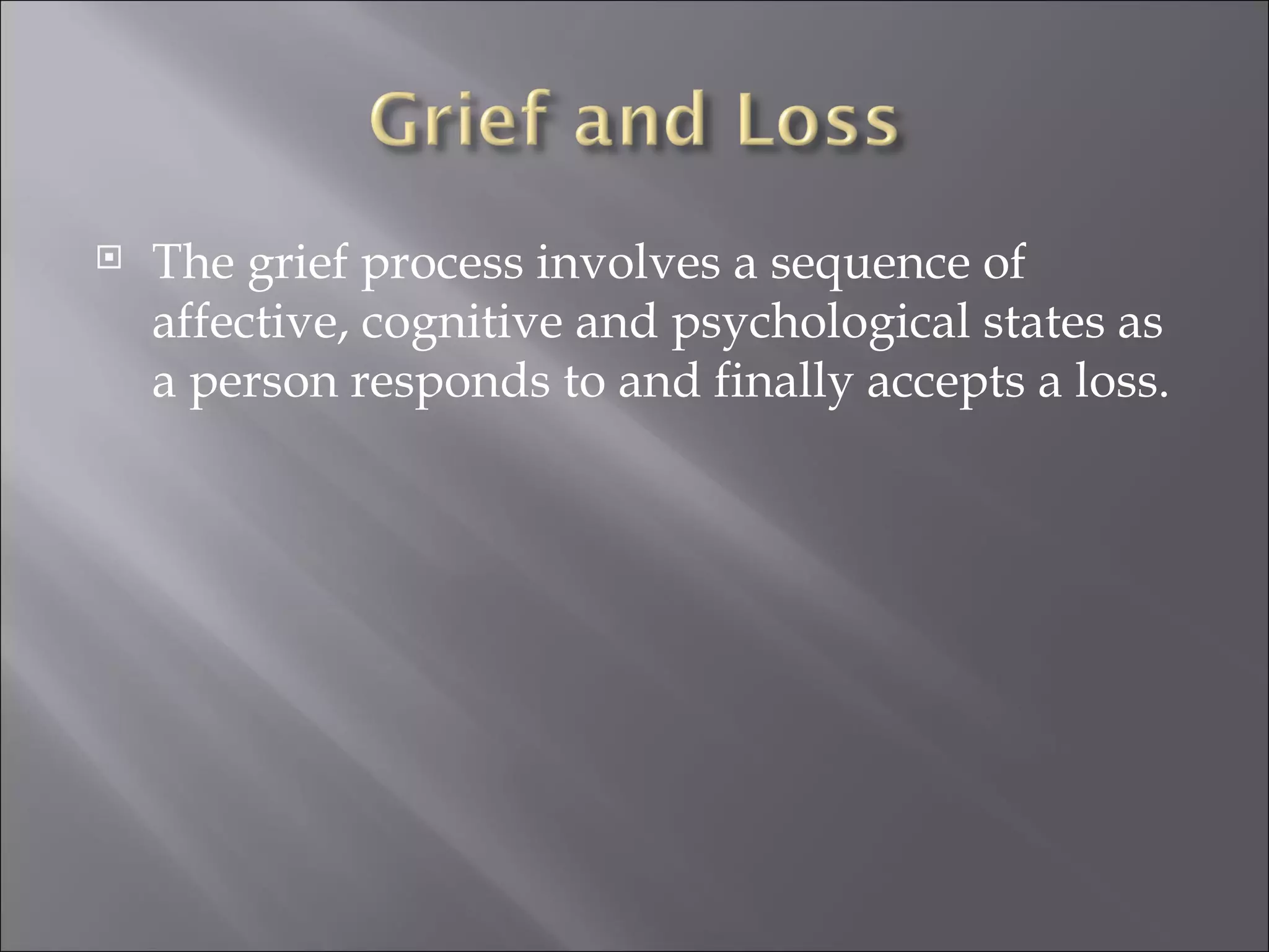 Grief, Loss,Death And Dying | PPT