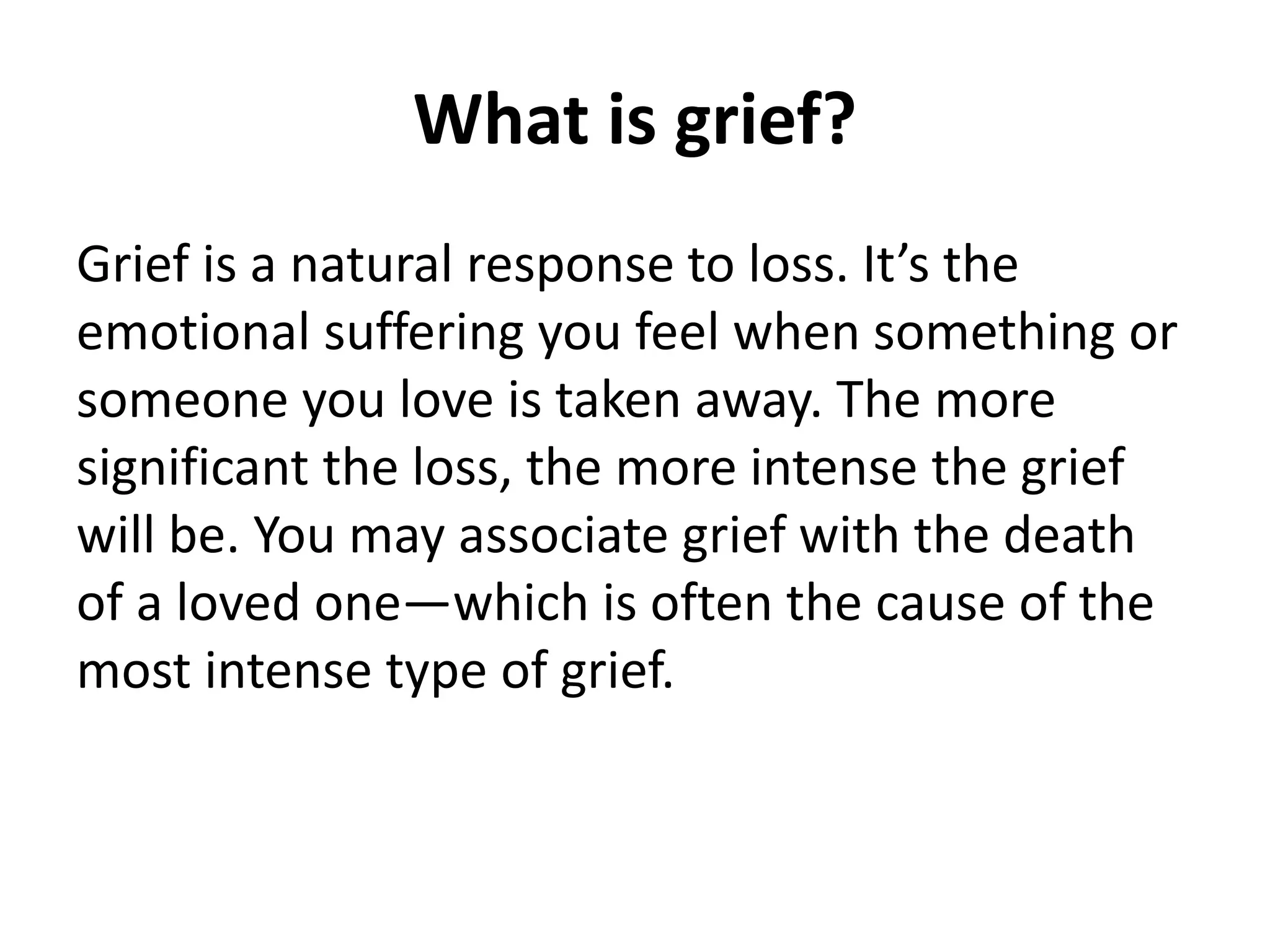 Grief presentation | PDF