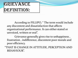 Grievance handling and grievance | PPT