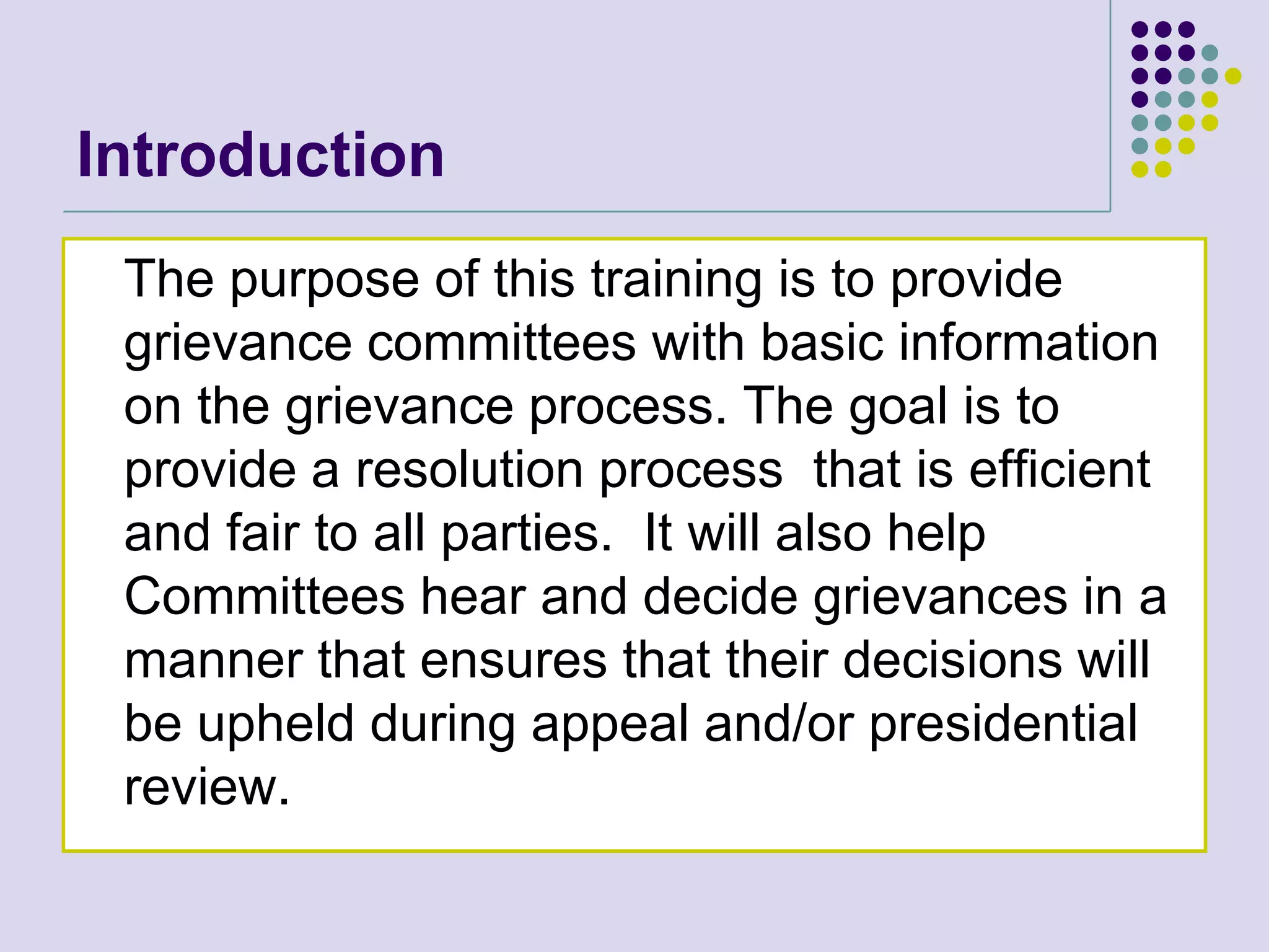 Grievance Committee Training Presentation | PPTX