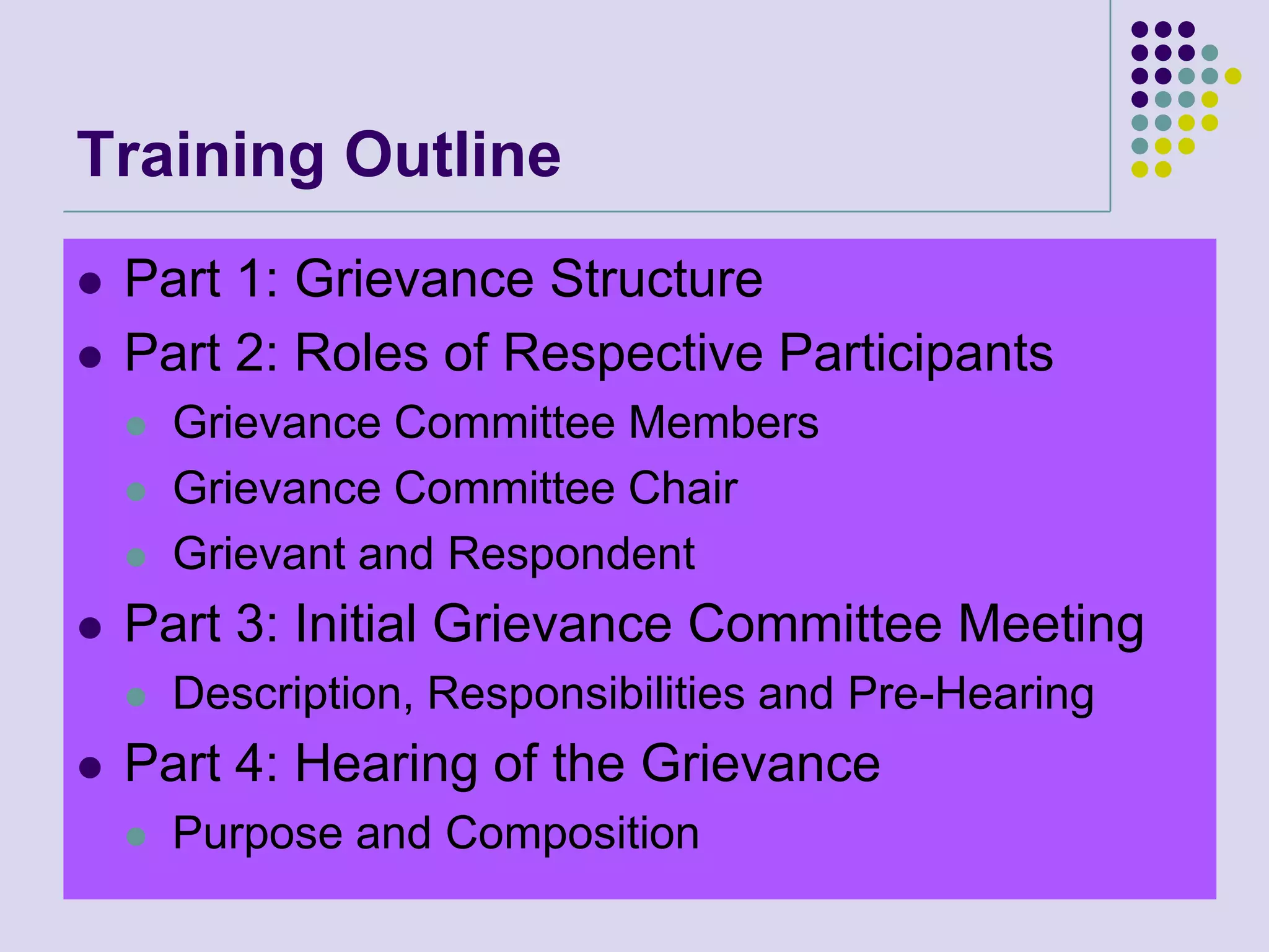 Grievance Committee Training Presentation | PPTX