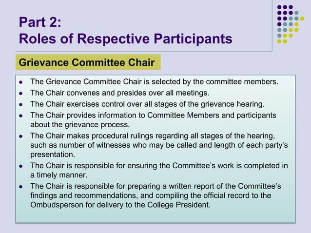 Grievance Committee Training Presentation | PPTX | Law