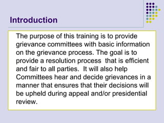 Grievance Committee Training Presentation | PPTX