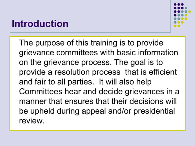 Grievance Committee Training Presentation | PPTX | Law
