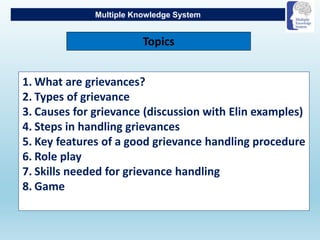 Corporate Training - Grievance management Training | PPT