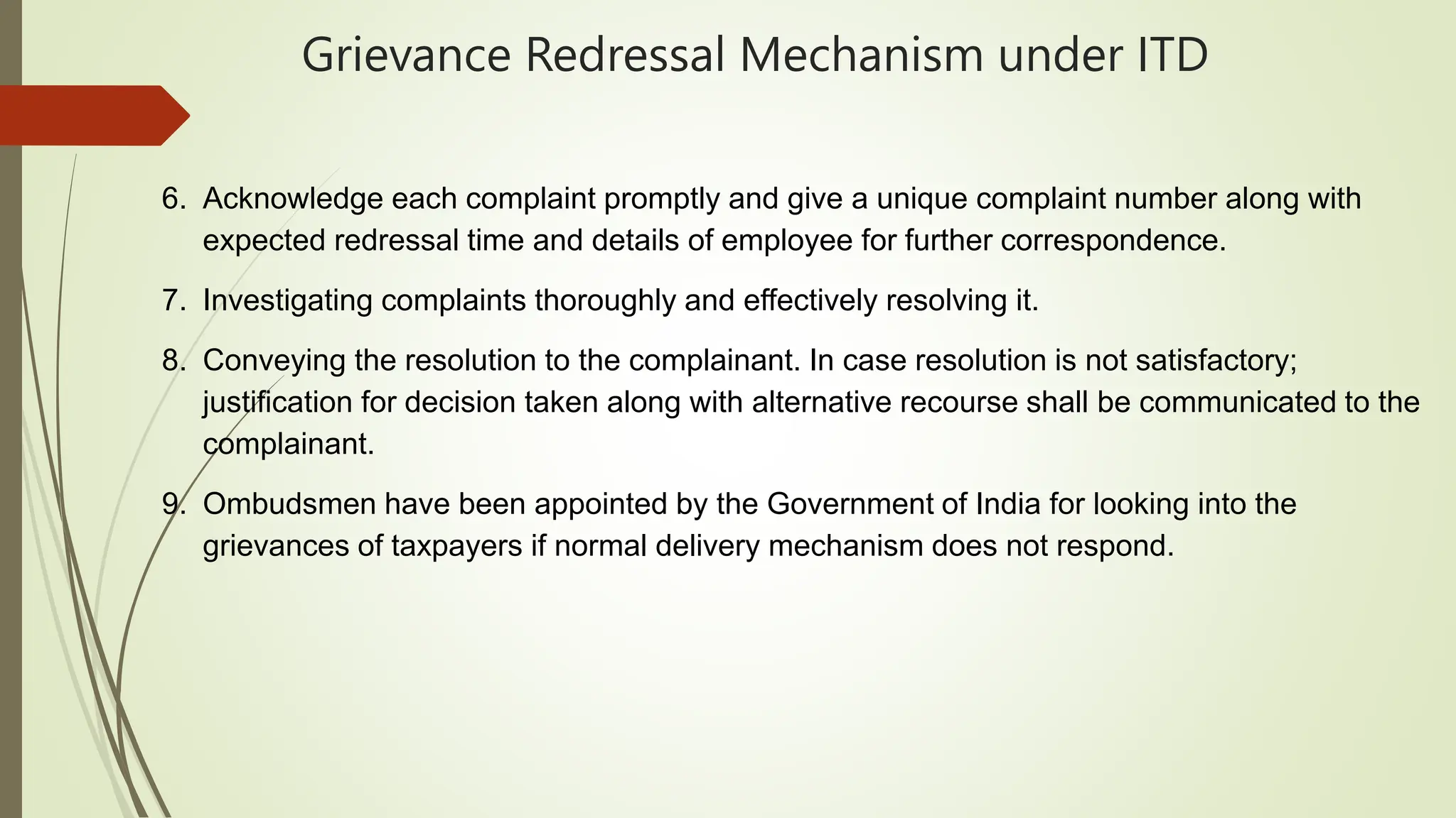 GRIEVANCE REDRESSAL MECHANISM IN ITD.pptx