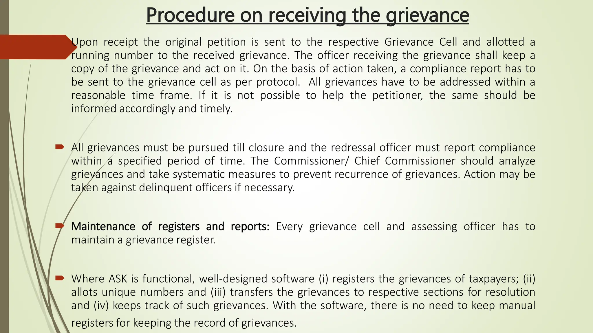 GRIEVANCE REDRESSAL MECHANISM IN ITD.pptx