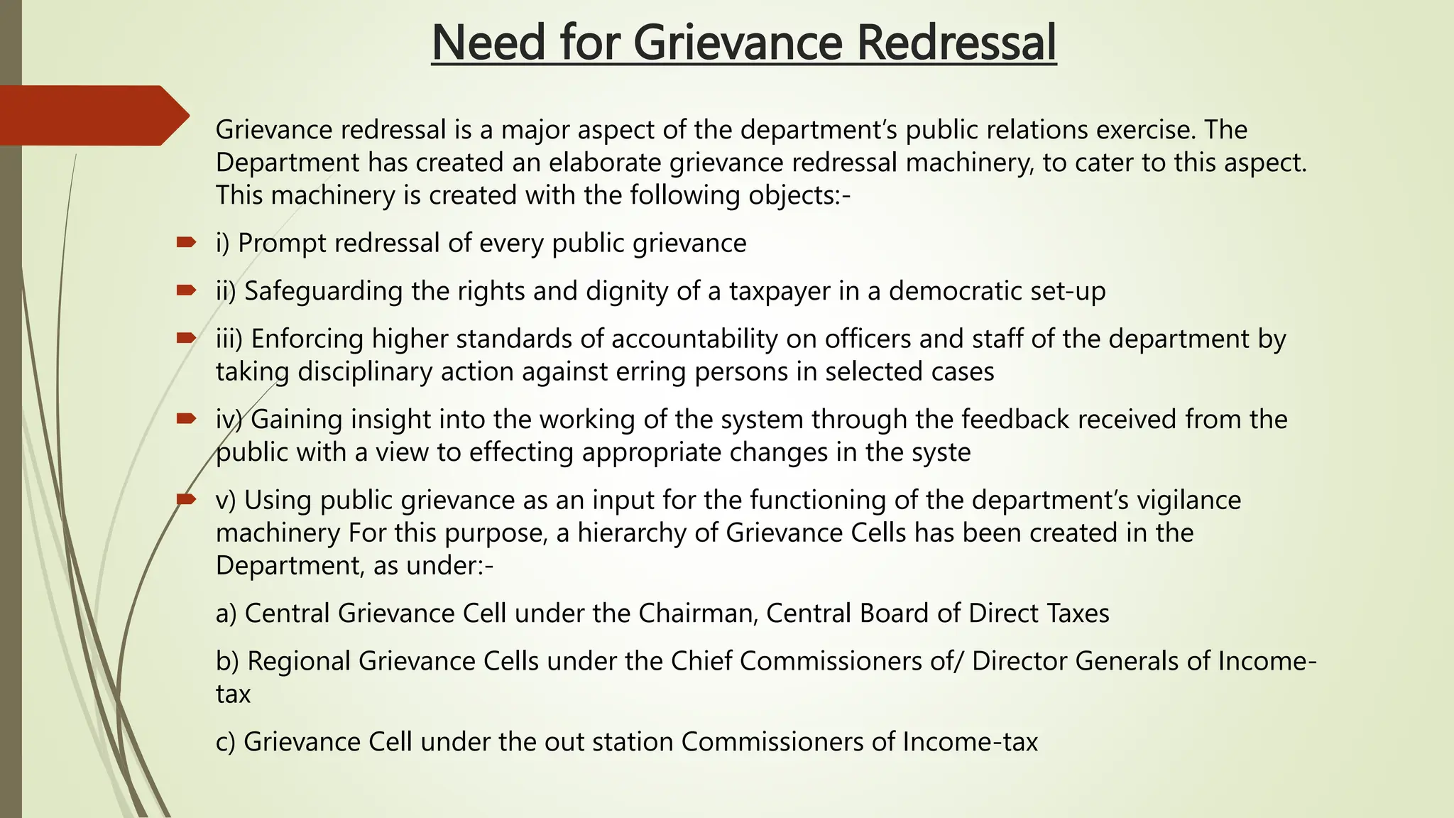 GRIEVANCE REDRESSAL MECHANISM IN ITD.pptx