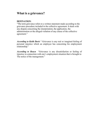 Grievance report | DOCX