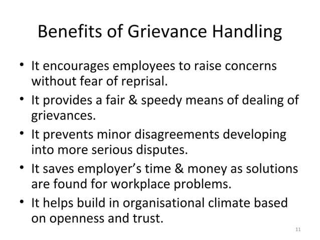 Grievances and Grievance Handling | PPT