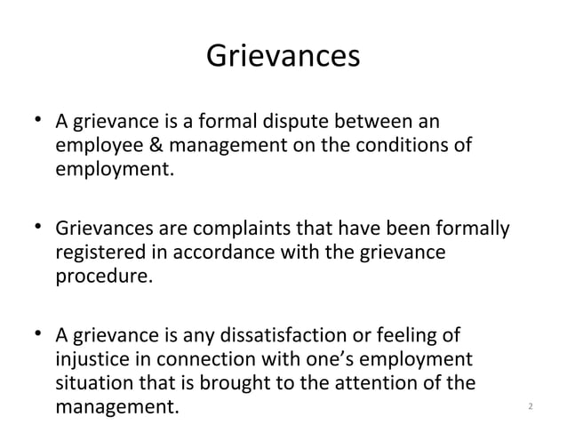 Grievances and Grievance Handling | PPT