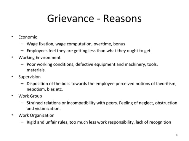 Grievances and Grievance Handling | PPT