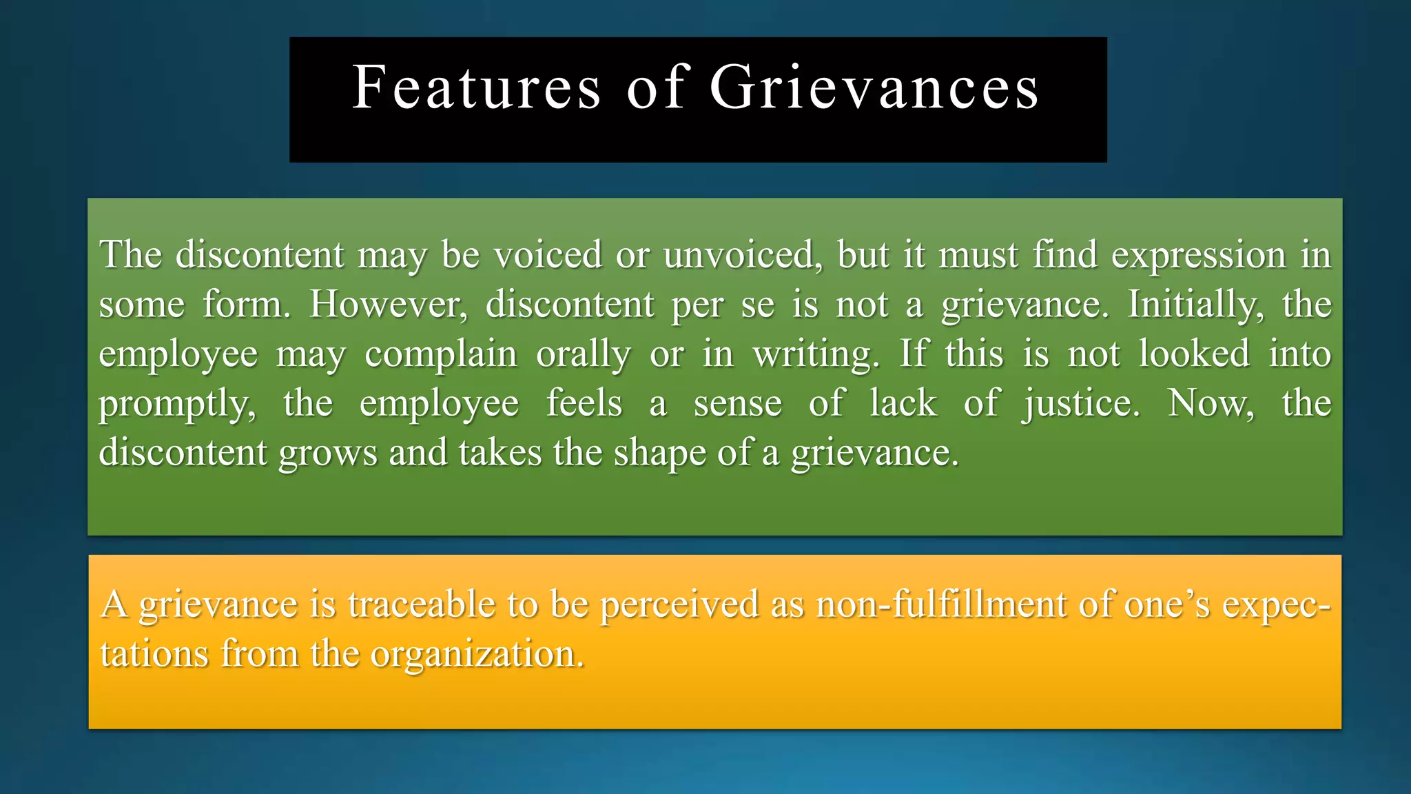 Features and Forms of Grievances | PPT