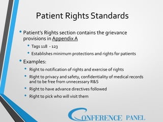 Grievances and Complaints 2024 Compliance with the CMS CoPs, Joint ...