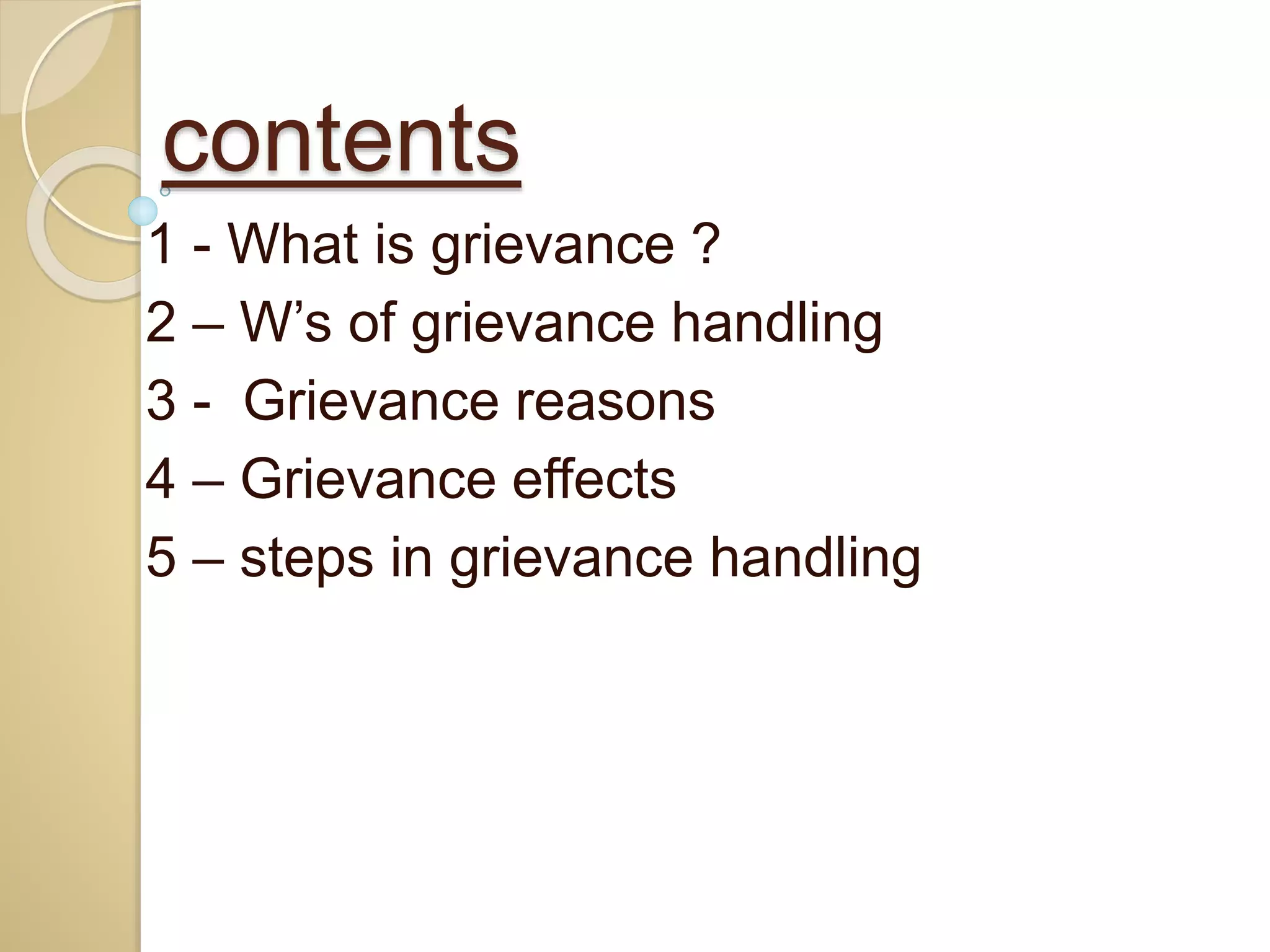 Grievances and guidelines for handling grievances | PPTX