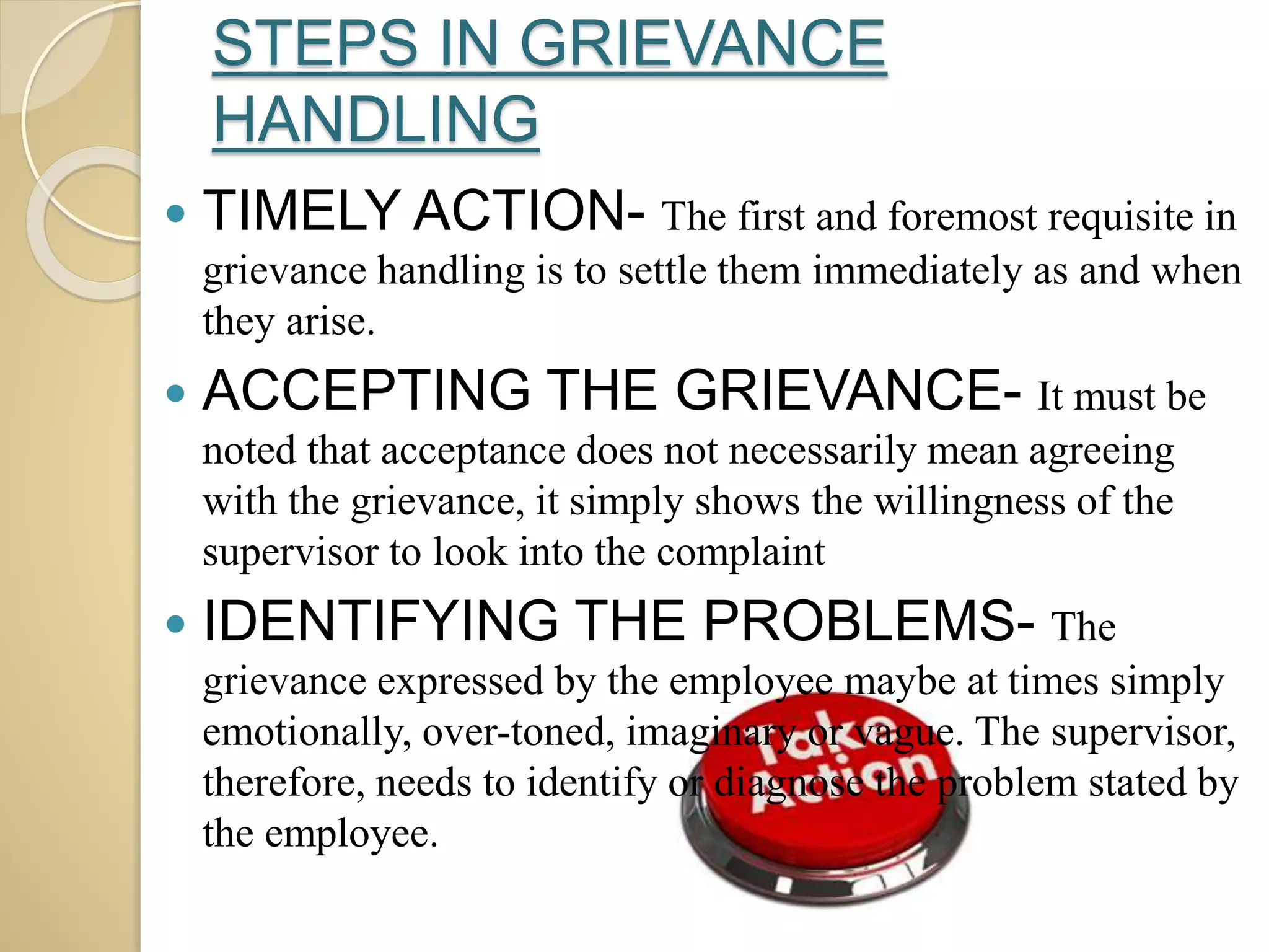 Grievances and guidelines for handling grievances | PPTX