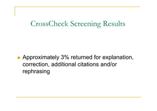 CrossCheck in Use at the JBJS | PPT