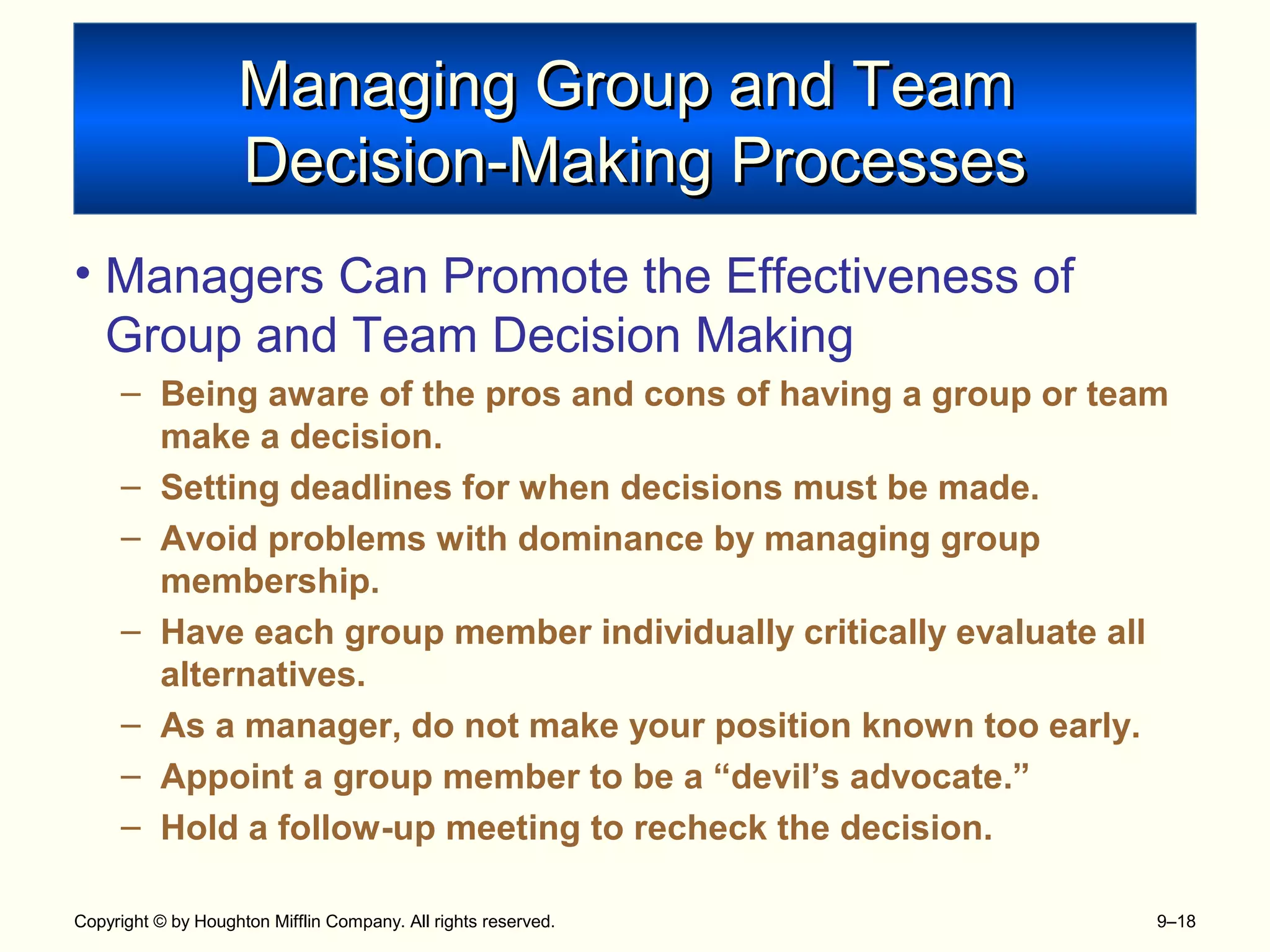 Griffin types of decision making | PPT