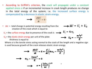 Fracture Mechanics & Failure Analysis: Griffith theory of brittle fracture | PPTX | Physics ...