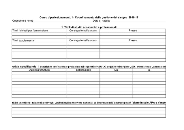 Griglia CV per Programma perf Destrebeq | PDF